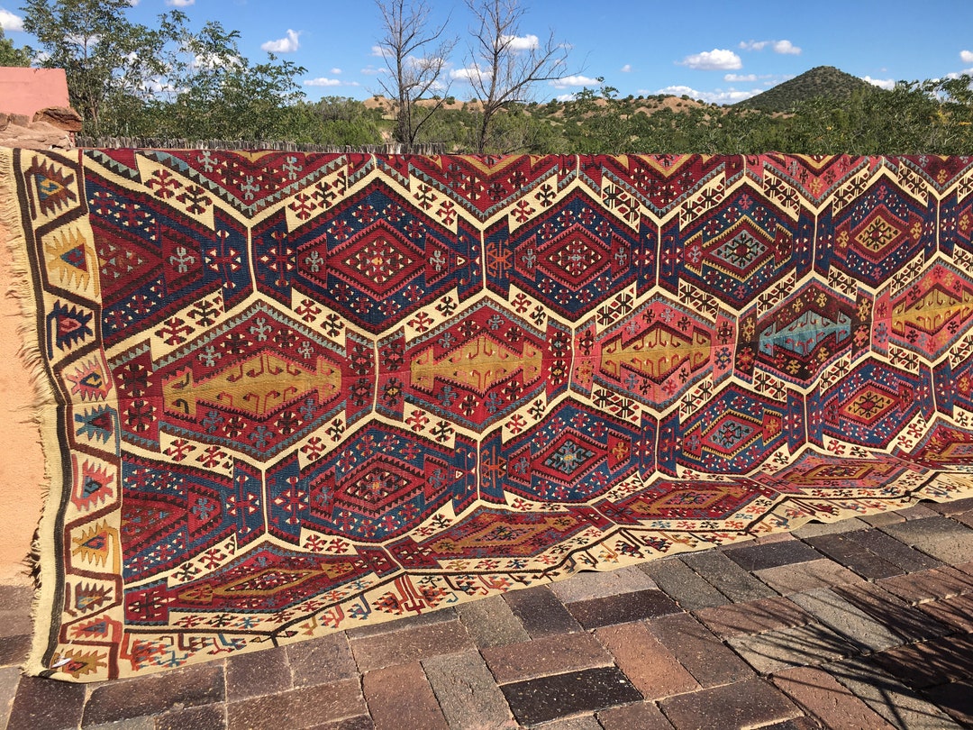 GONE Collectible 19th Century C1875 Antique Reyhanli Tribal Kilim Rug ...