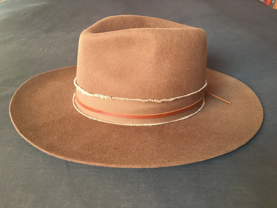 Firm Wide Brim Felt Fedora Cowboy Hat Bohemian Boho Western ...