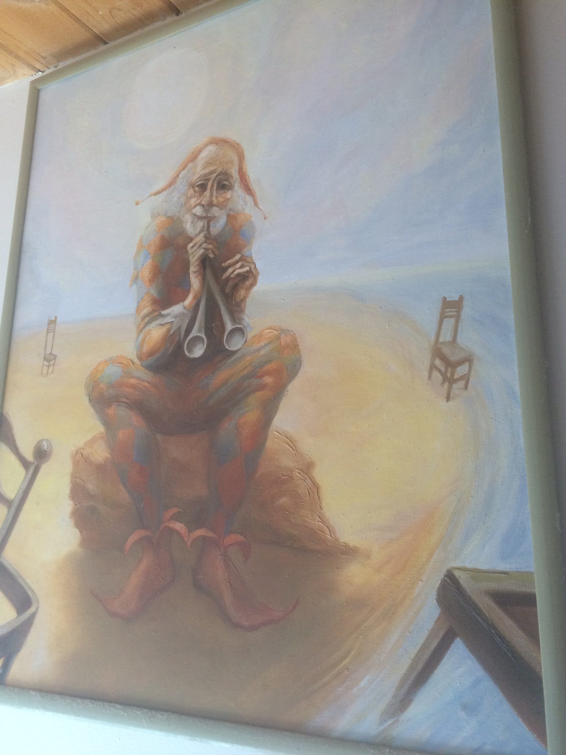 Surreal Allegorical Painting Clown Jester Harlequin Pied Piper - Etsy