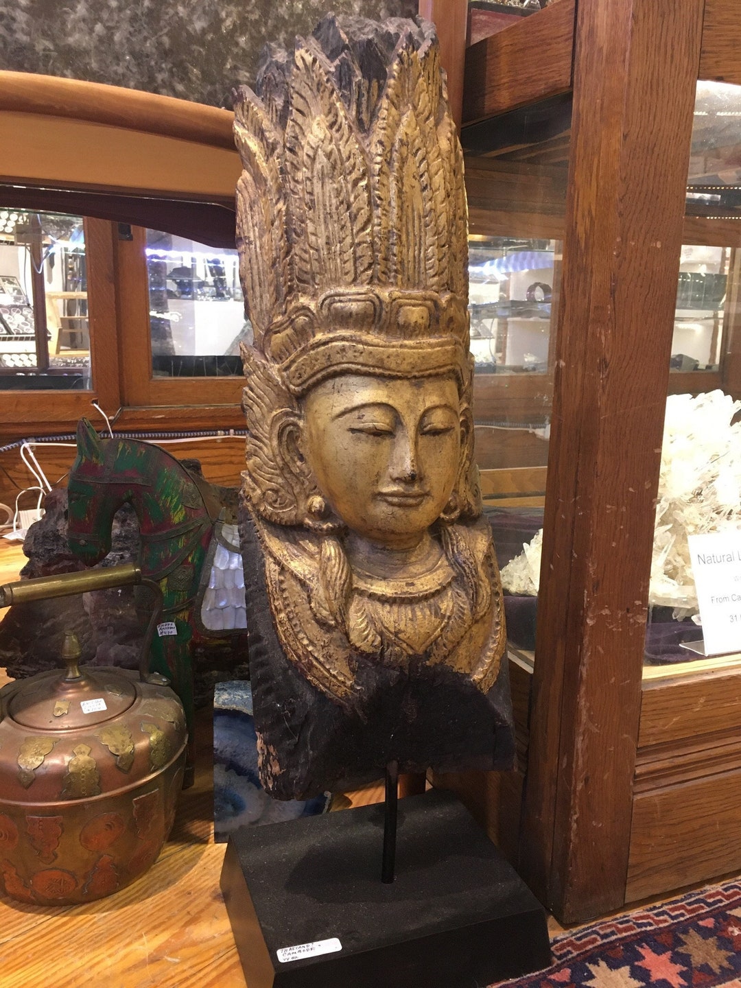 Crowned Buddha Bodhisattva Bust Bagan Pagan Burma Thai Cambodian Gold ...