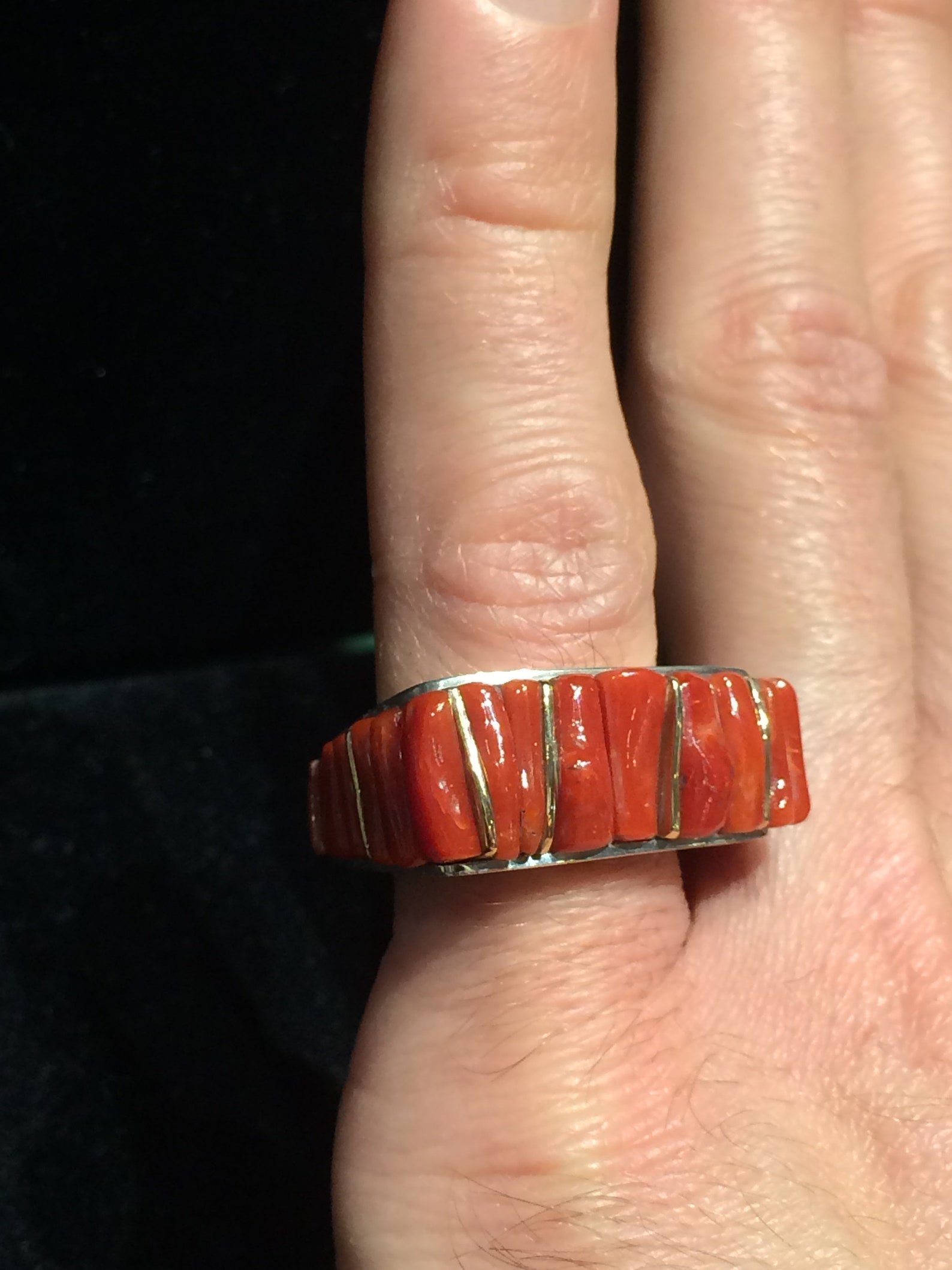 Mediterranean Coral Art Ring Rings Branch Sterling Silver - Etsy