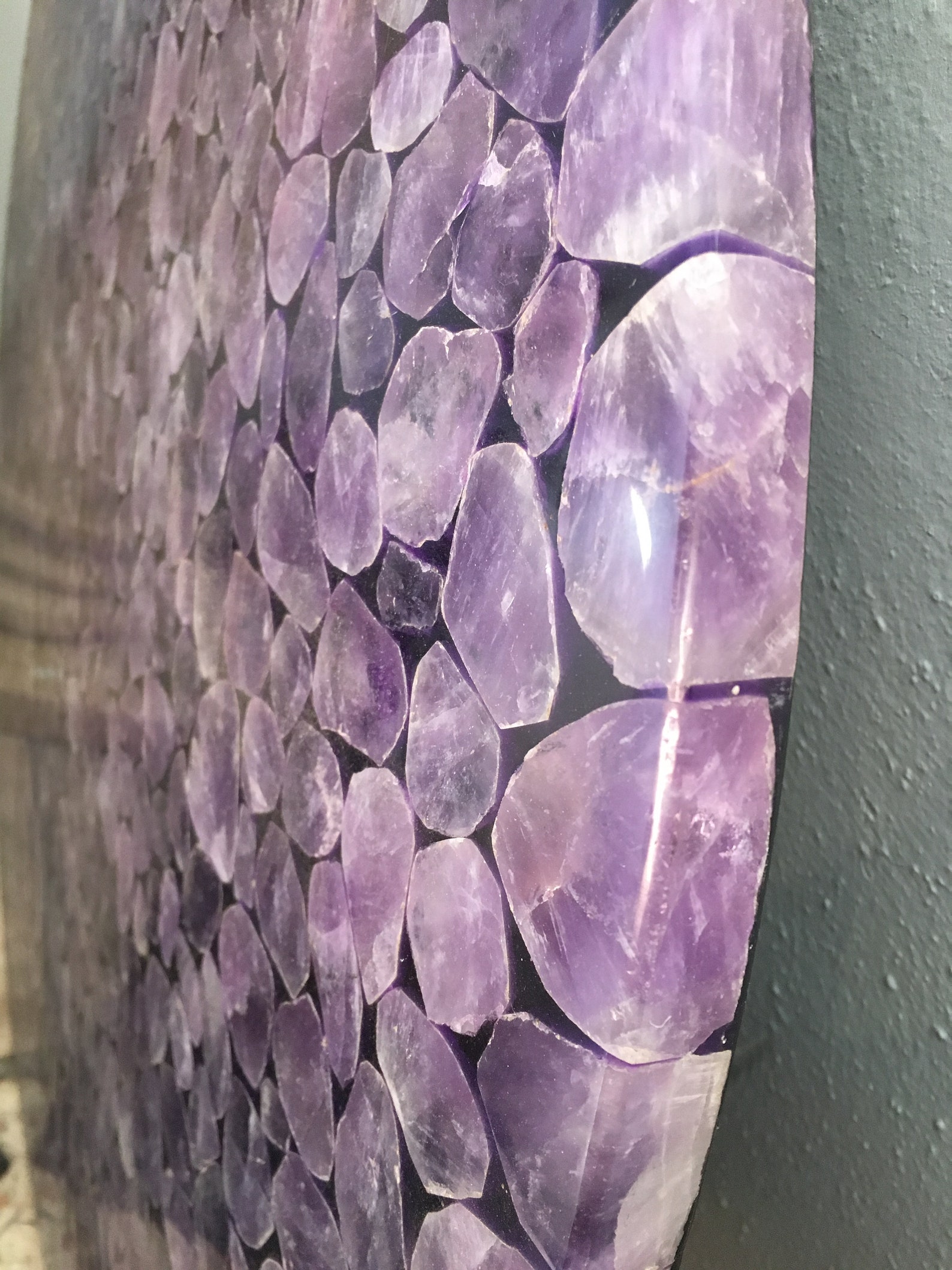 Amethyst Table Top Mosaic Multi Stone Inlay Purple Madagascar Cafe ...