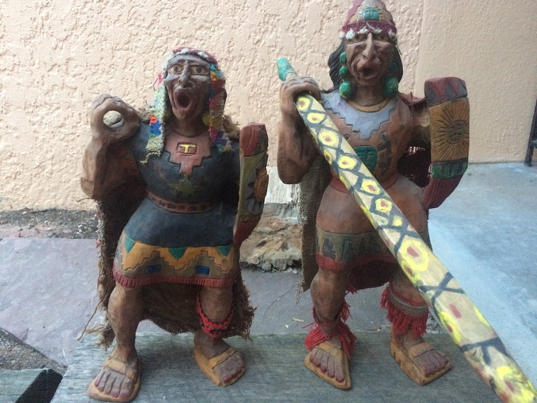 Peru Peruvian Inca Incan Painted Wood Figure Sculpture Mesoamerican ...