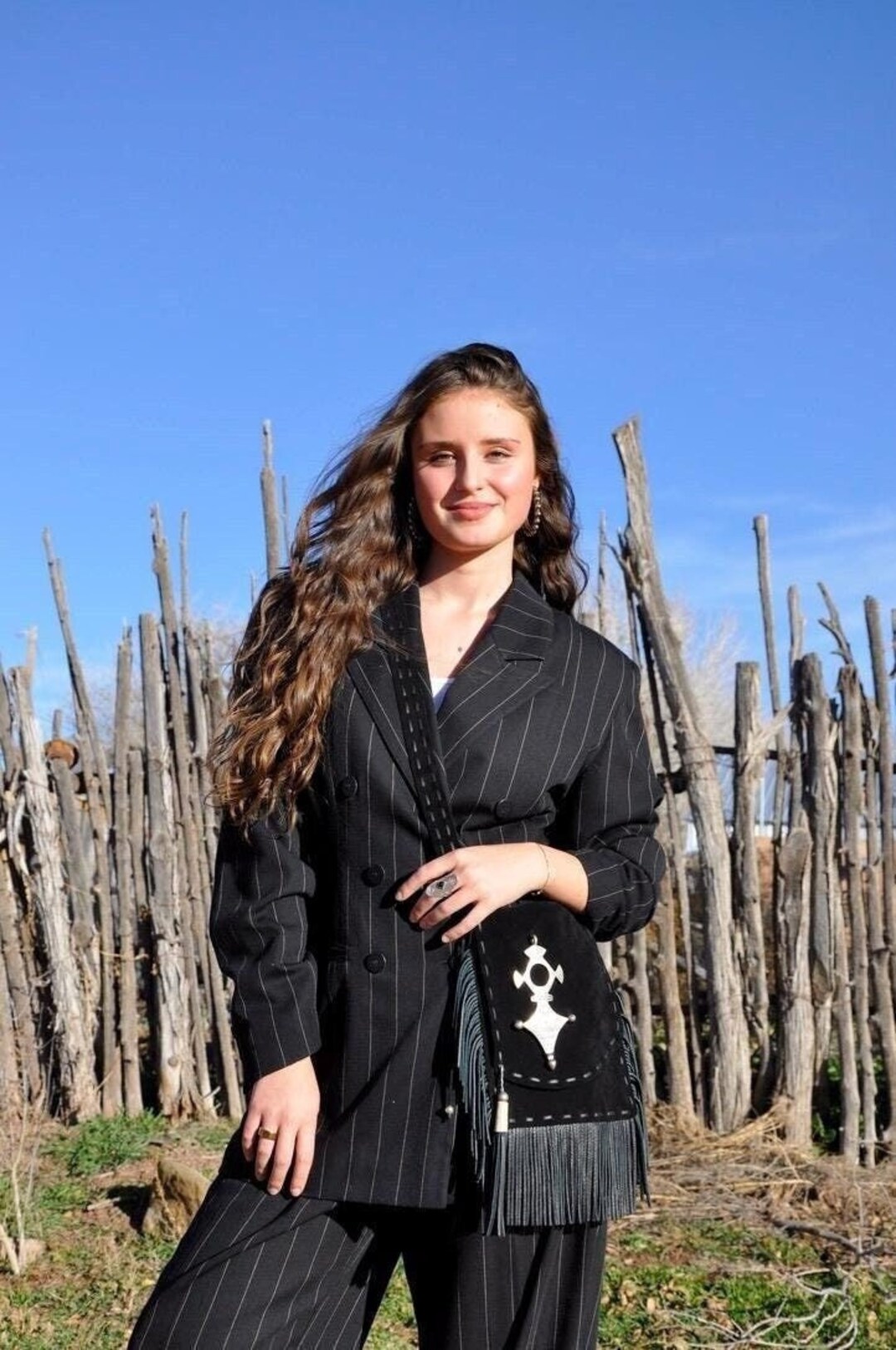 Handmade Modern Boho Tribal Cowgirl Soft Black Suede Leather Hand Laced ...