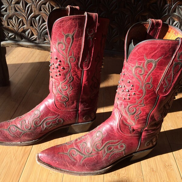 Red Cowboy Boots - Etsy