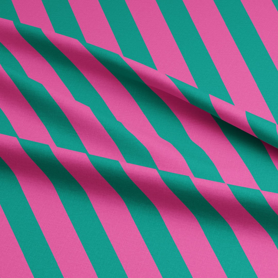 Linen 'arsenic' Diagonal Striped Fabric, Diagonal, Maximalist Decor ...