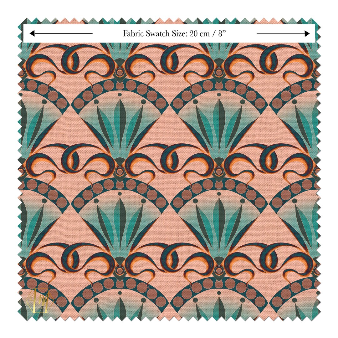 SAMPLE Linen Blush Seed Pod Fabric. Maximalist, Floral Arts & Crafts ...