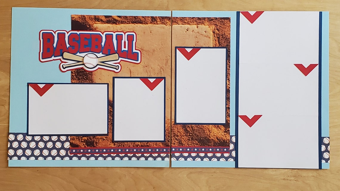 Baseball 12x12 Scrapbook Layout Scrapbooking Page Kit for Baseball T ...