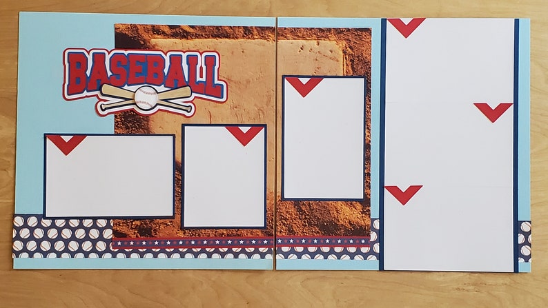 Baseball 12x12 Scrapbook Layout Scrapbooking Page Kit for Baseball T ...