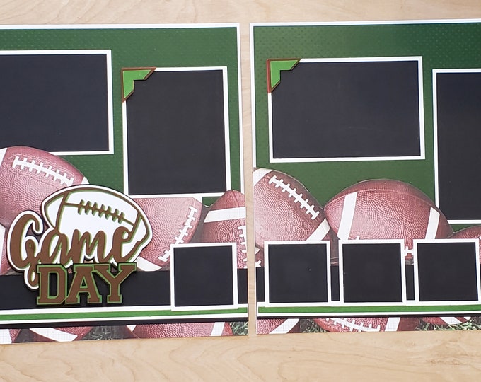 Game Day 12x12 Scrapbook Layout Scrapbooking Page Kit Flag Football ...