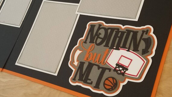 Premade Paper Papercraft Basketball Net 12x12 Scrapbook Layout ...