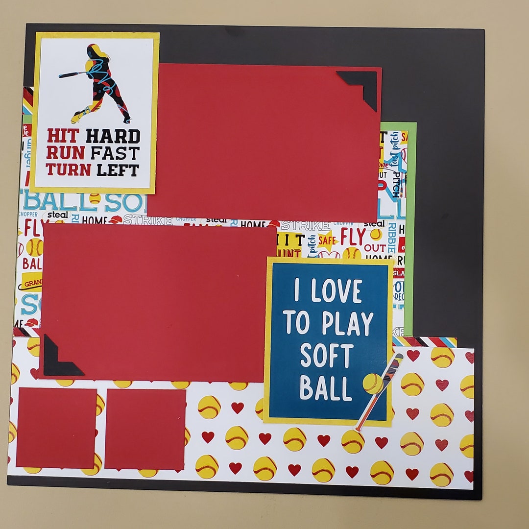 Softball is My Favorite Seasob 12x12 Scrapbook Layout Scrapbooking Page ...