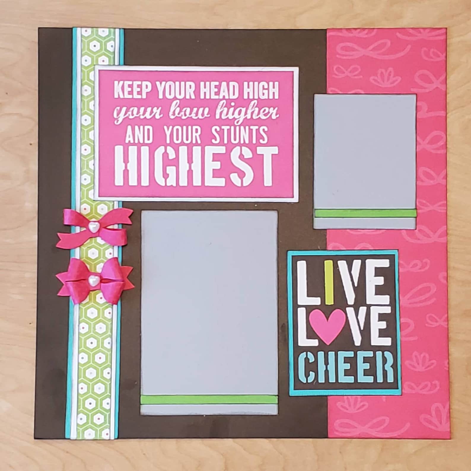 Cheerleading Bad to the Bow Stunts Highest 12x12 Scrapbook Layout ...
