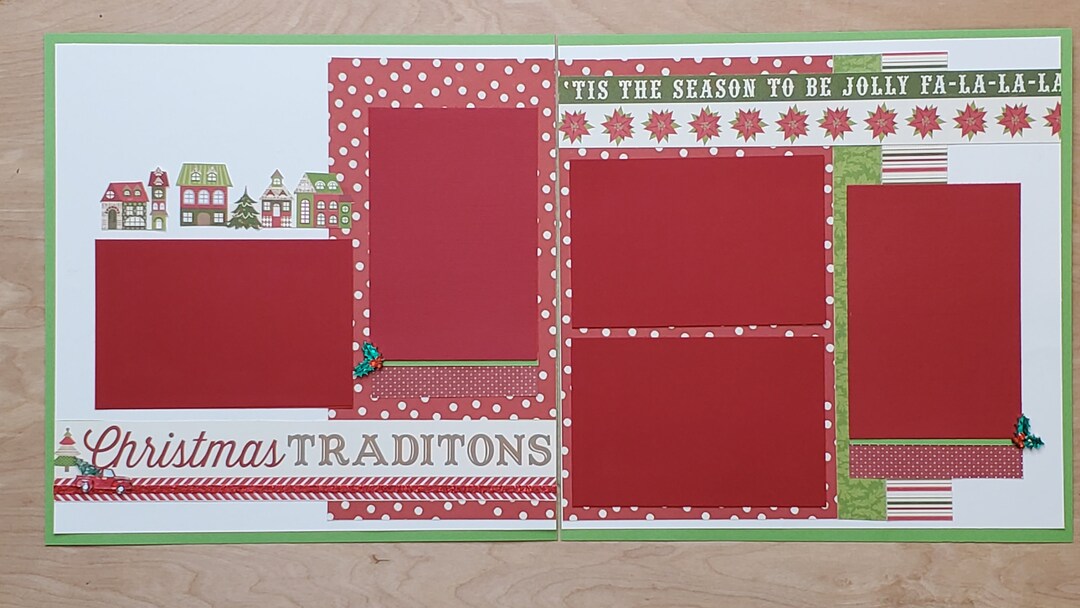 Christmas Traditions 2-page 12x12 Scrapbook Layout Page Kit for Kids ...