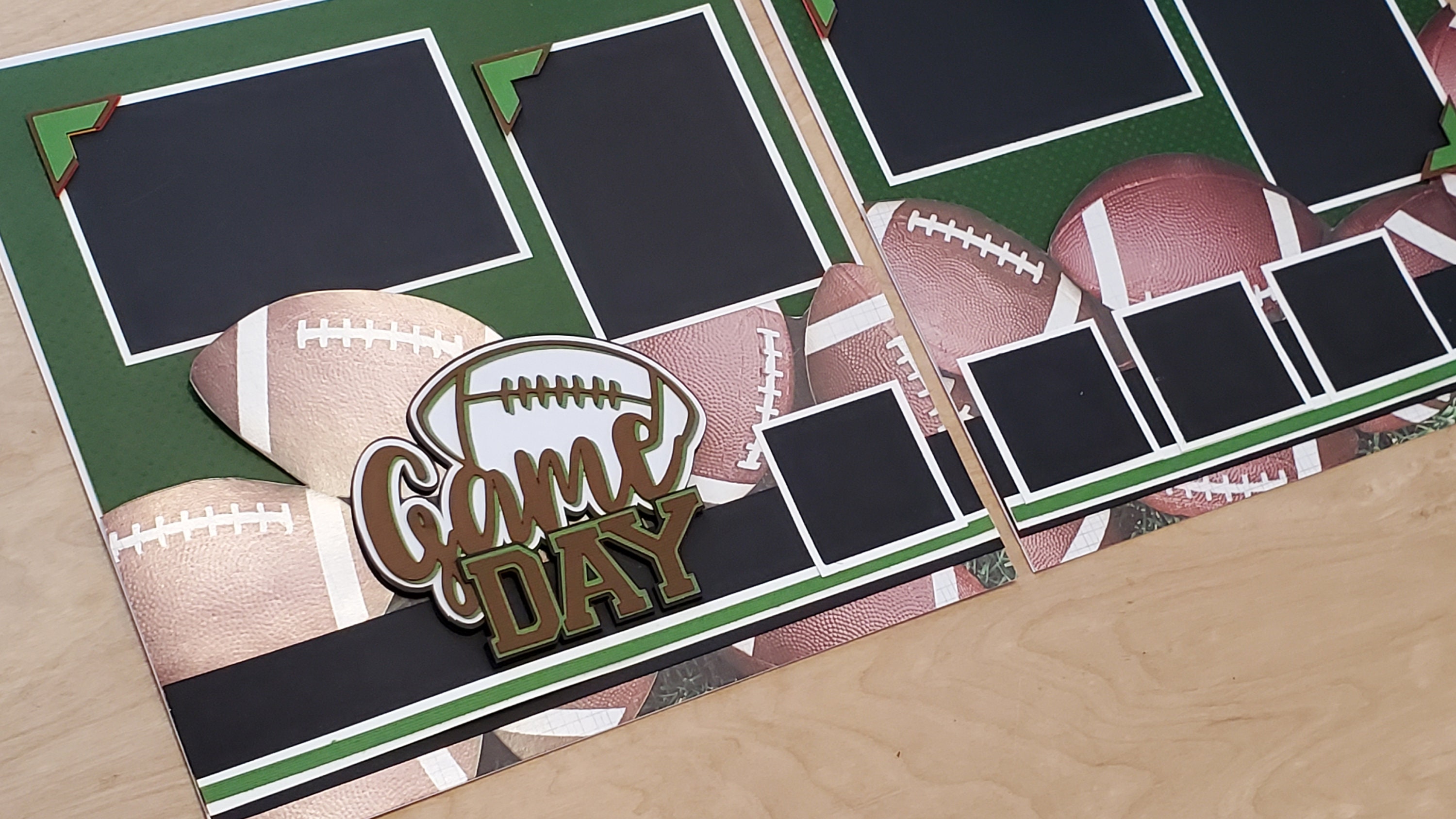 Game Day 12x12 Scrapbook Layout Scrapbooking Page Kit Flag Football ...