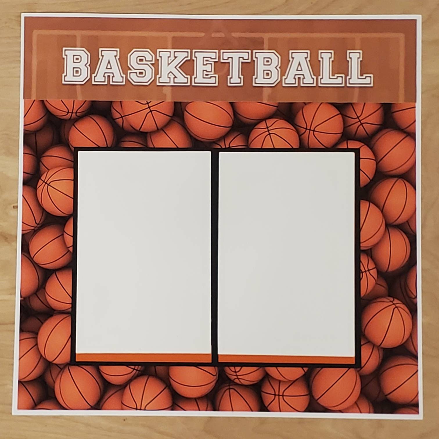 Premade Paper Papercraft Basketball Net 12x12 Scrapbook Layout ...