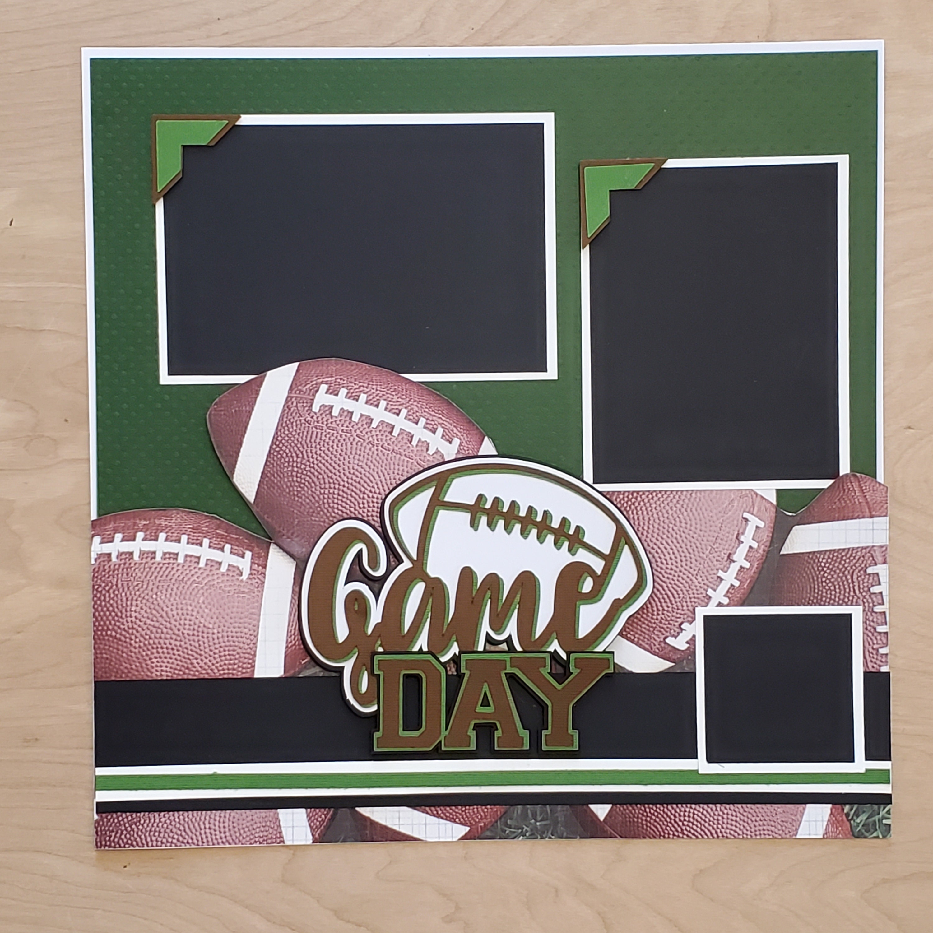 Game Day 12x12 Scrapbook Layout Scrapbooking Page Kit Flag Football ...