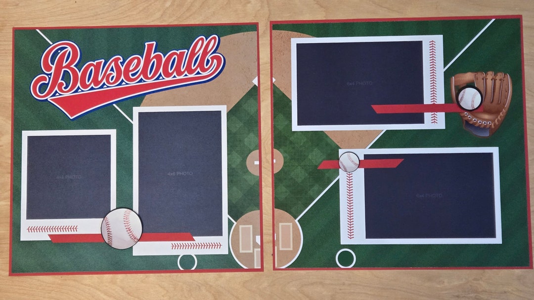 Baseball 12x12 Scrapbook Layout Scrapbooking Page Kit for Baseball T ...