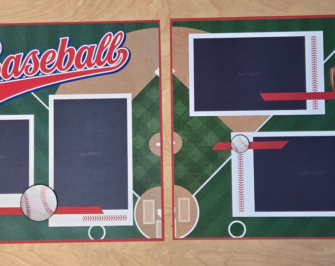 Baseball 12x12 Scrapbook Layout Scrapbooking Page Kit for Baseball T ...