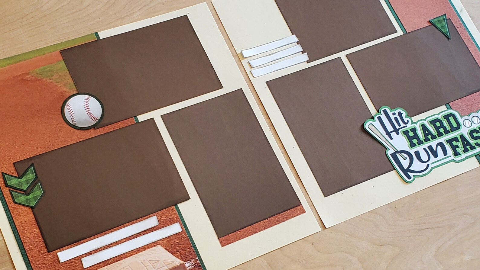 Hit Hard Run Fast 12x12 Scrapbook Layout Scrapbooking Page Kit for ...
