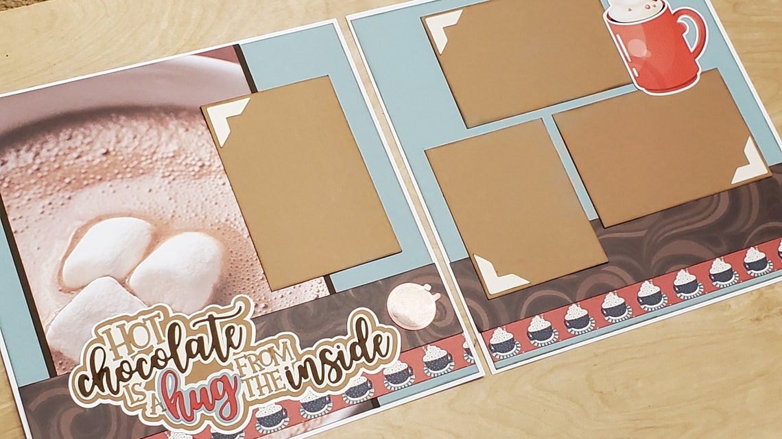 Hot Chocolate Hug From Inside 2-page Scrapbook Layout Scrapbooking Page ...