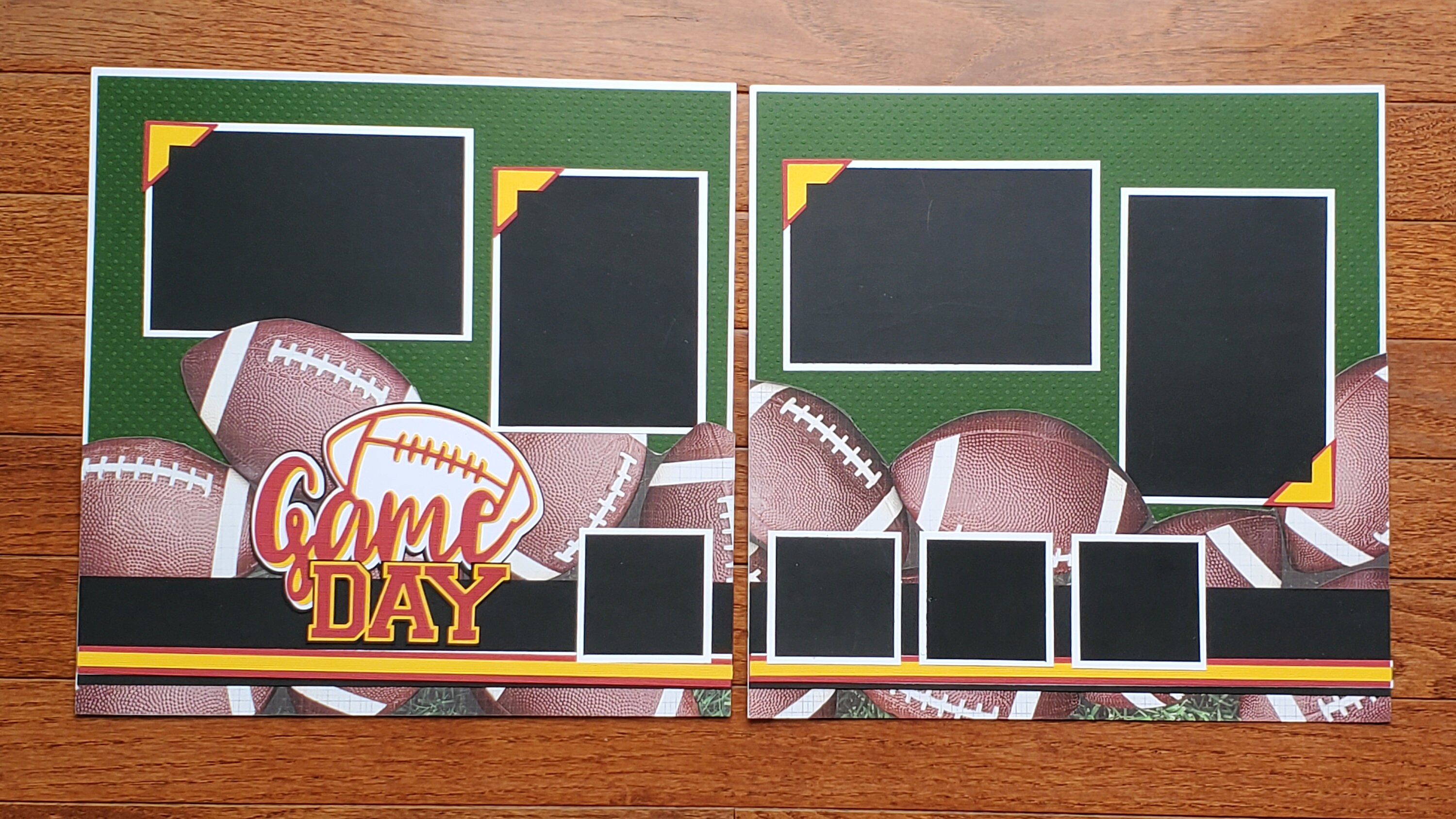 Game Day 12x12 Scrapbook Layout Scrapbooking Page Kit Flag Football ...