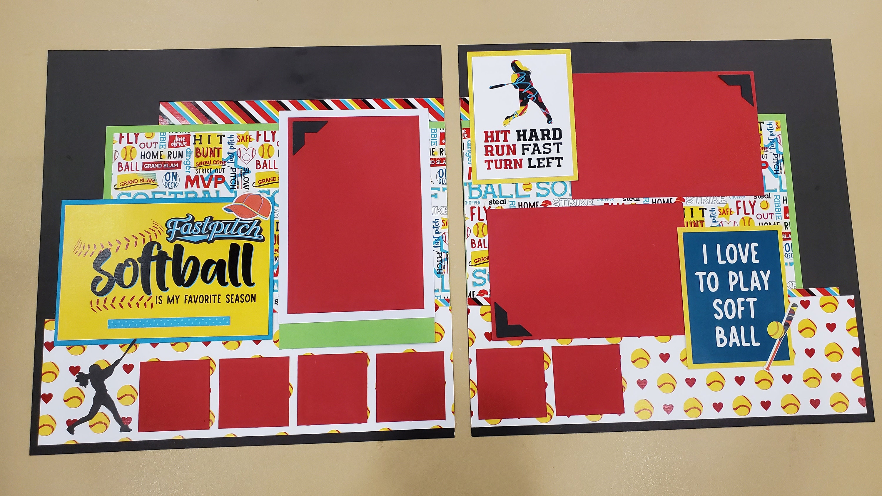 Softball is My Favorite Seasob 12x12 Scrapbook Layout Scrapbooking Page ...