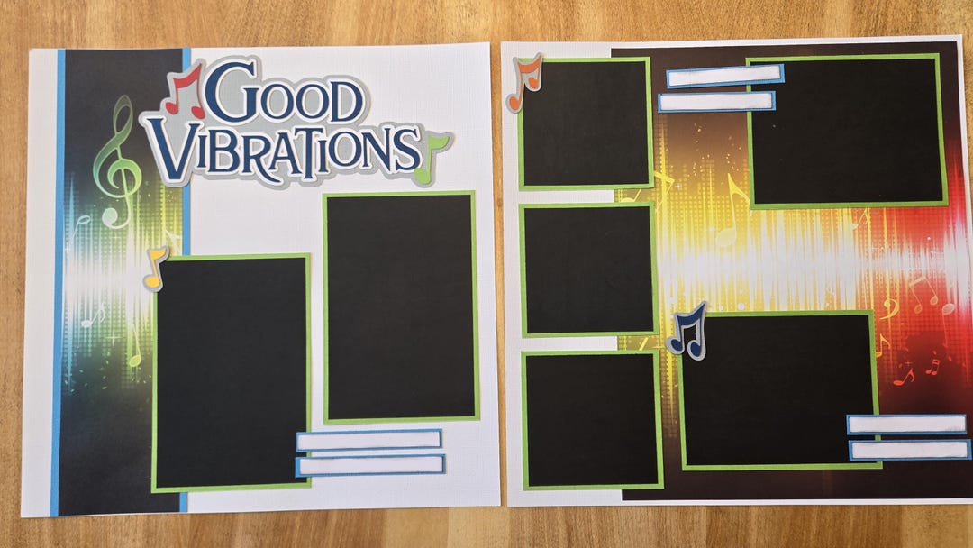 Good Vibrations Music Concert Class Band Orchestra Recorder Piano Drum 12x12 Scrapbook Page Kit ...