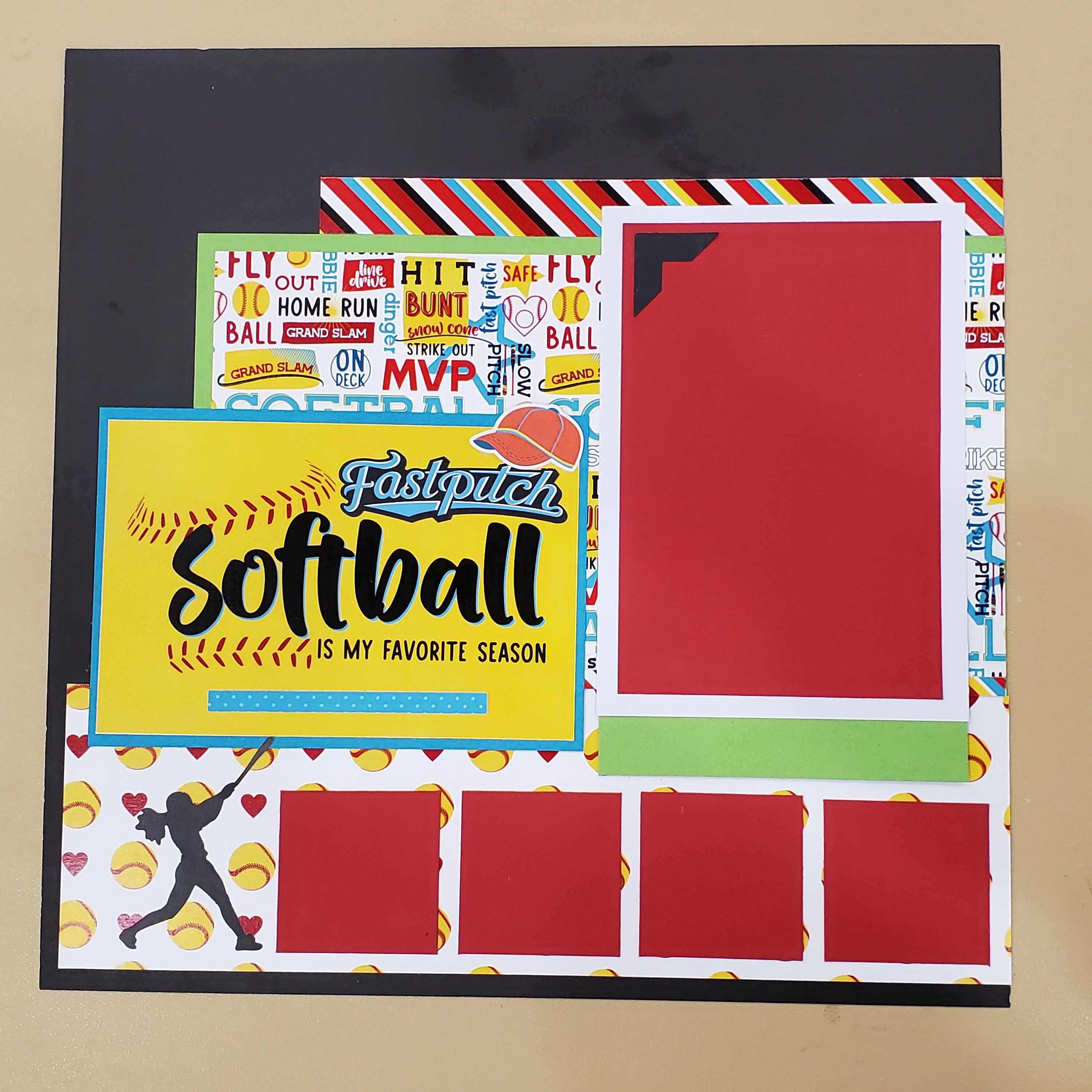 Softball is My Favorite Seasob 12x12 Scrapbook Layout Scrapbooking Page ...
