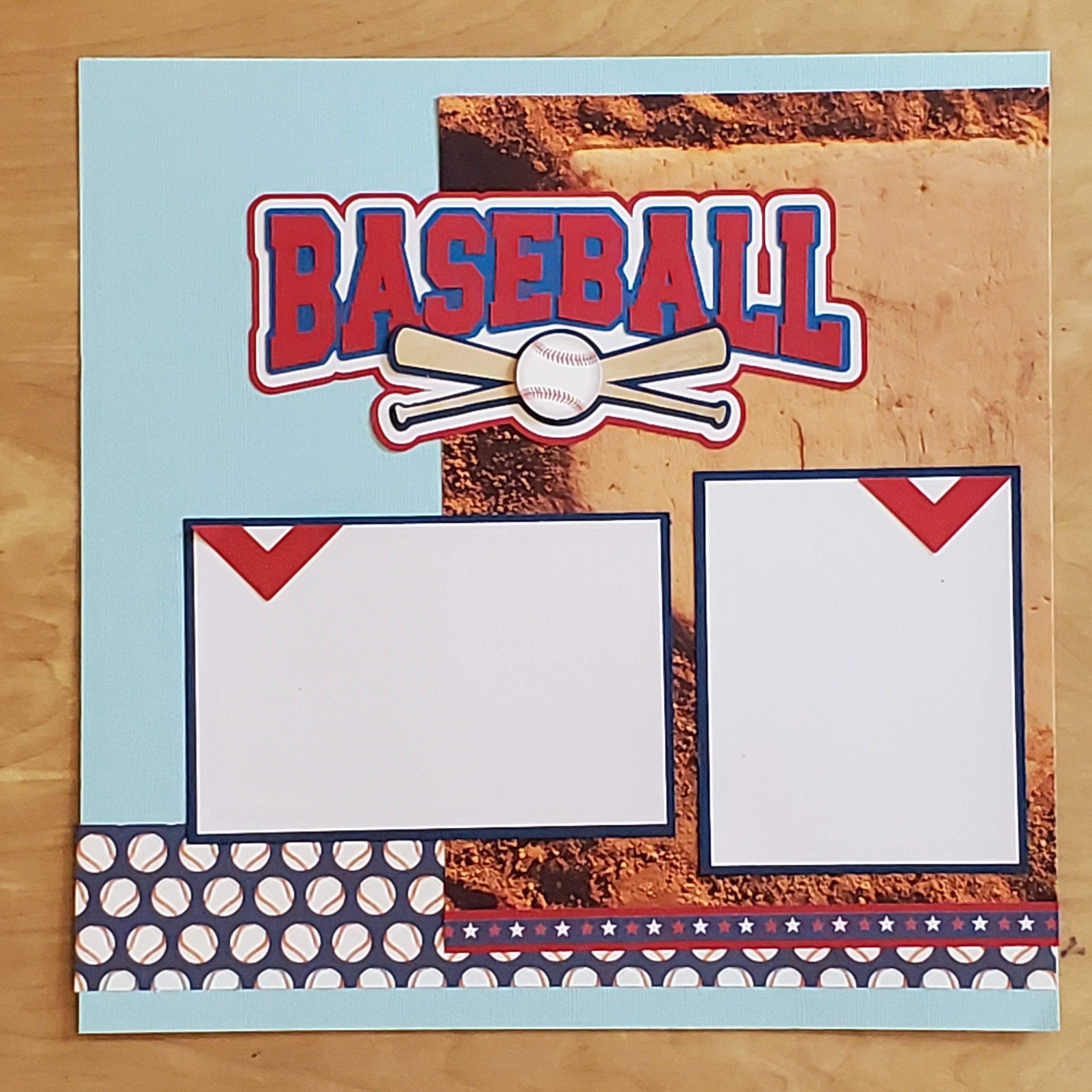Baseball 12x12 Scrapbook Layout Scrapbooking Page Kit for Baseball T ...