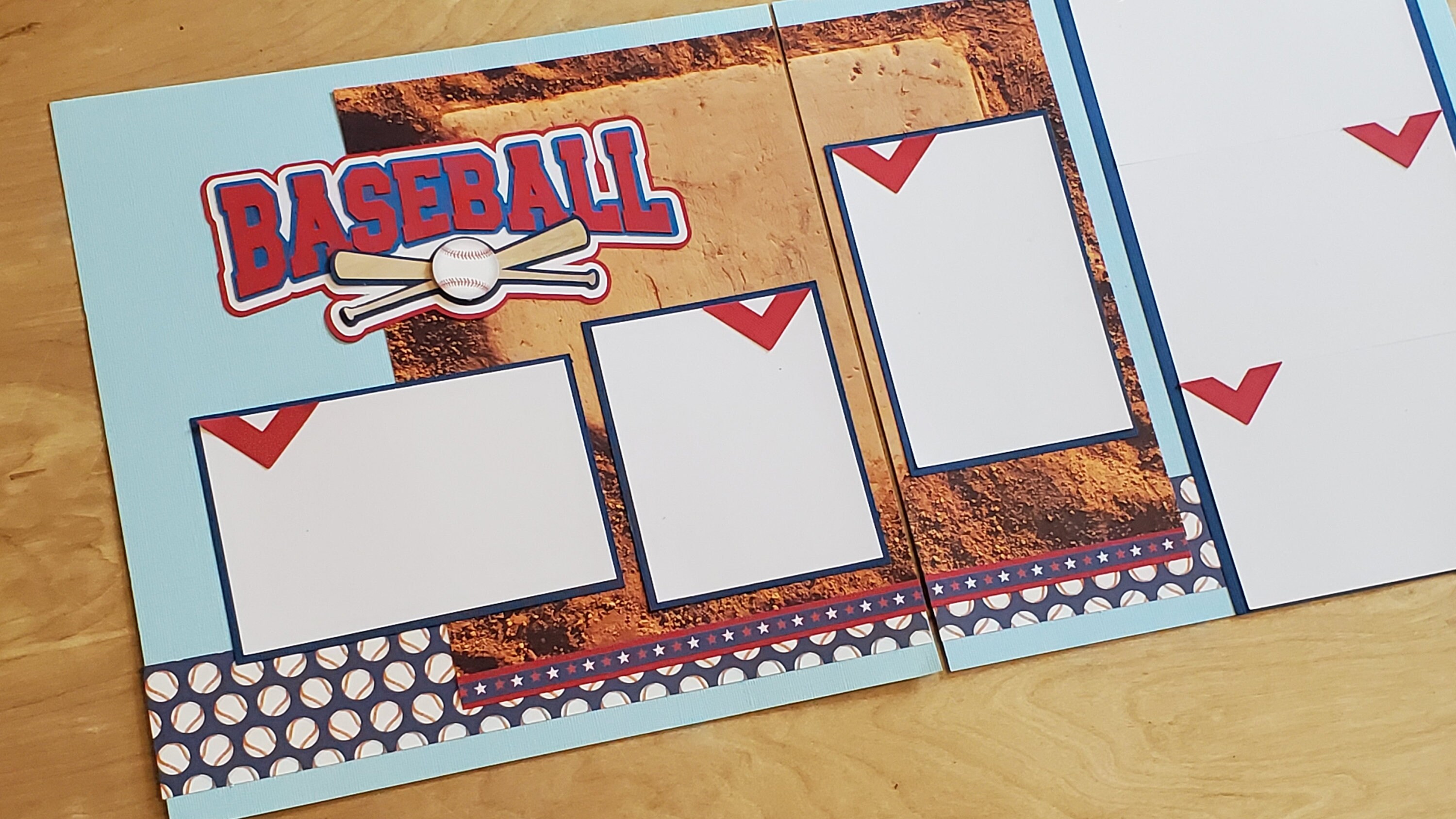Baseball 12x12 Scrapbook Layout Scrapbooking Page Kit for Baseball T ...