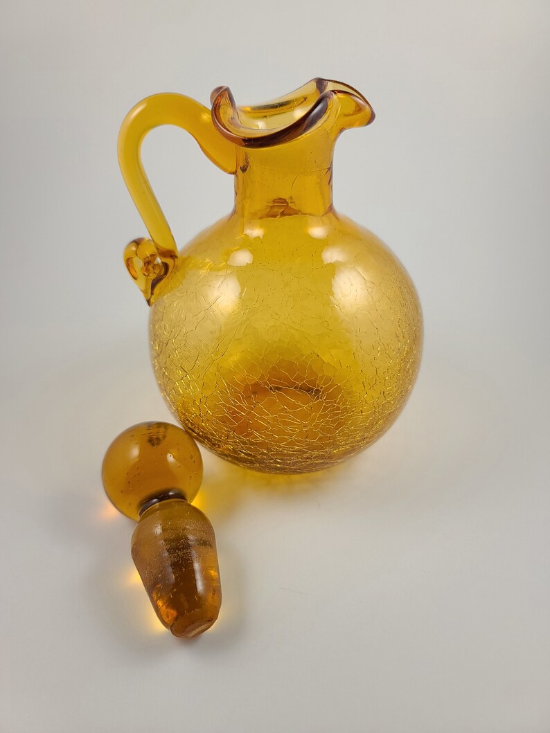Bischoff Hand-blown Round Glass Cruet, Pitcher With Stopper - Etsy