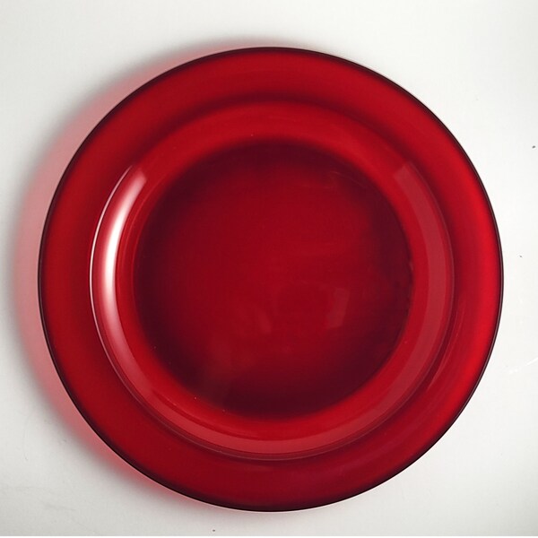 Ruby Glass Platter - Etsy