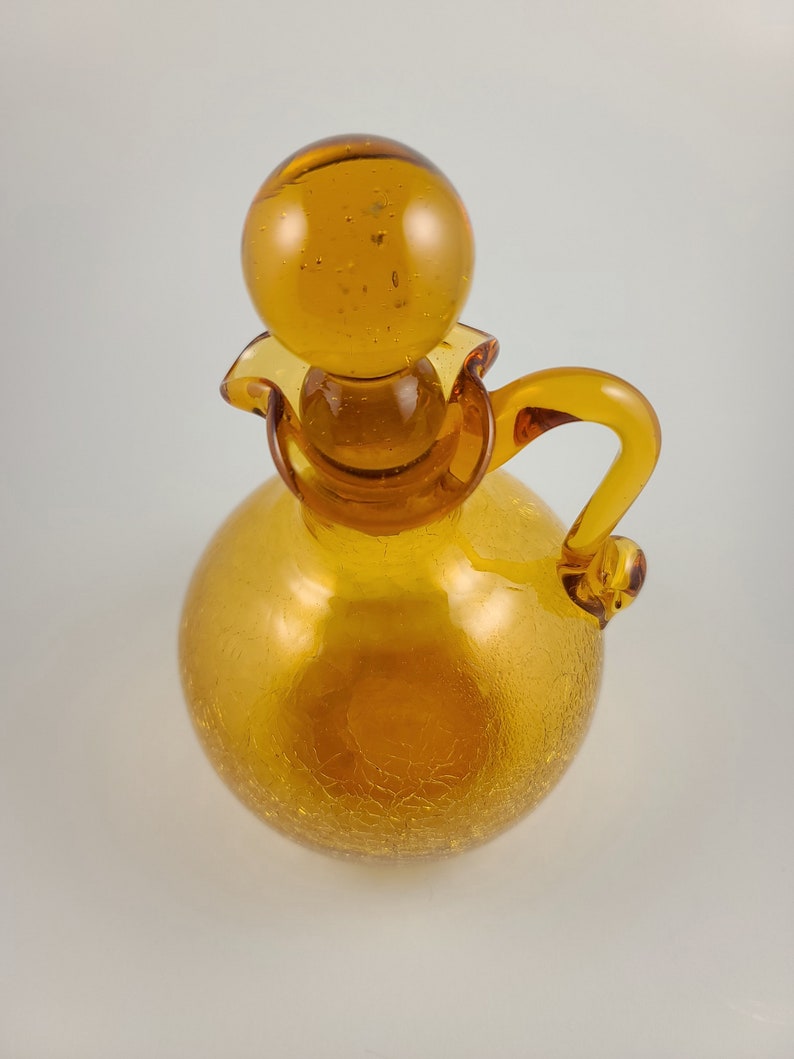 Bischoff Hand-blown Round Glass Cruet, Pitcher With Stopper - Etsy