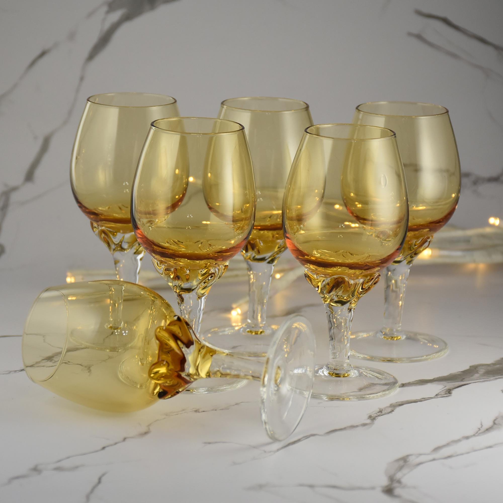 Vintage Italian Twisted Stem Cordial Glasses, Unique Yellow Glassware ...