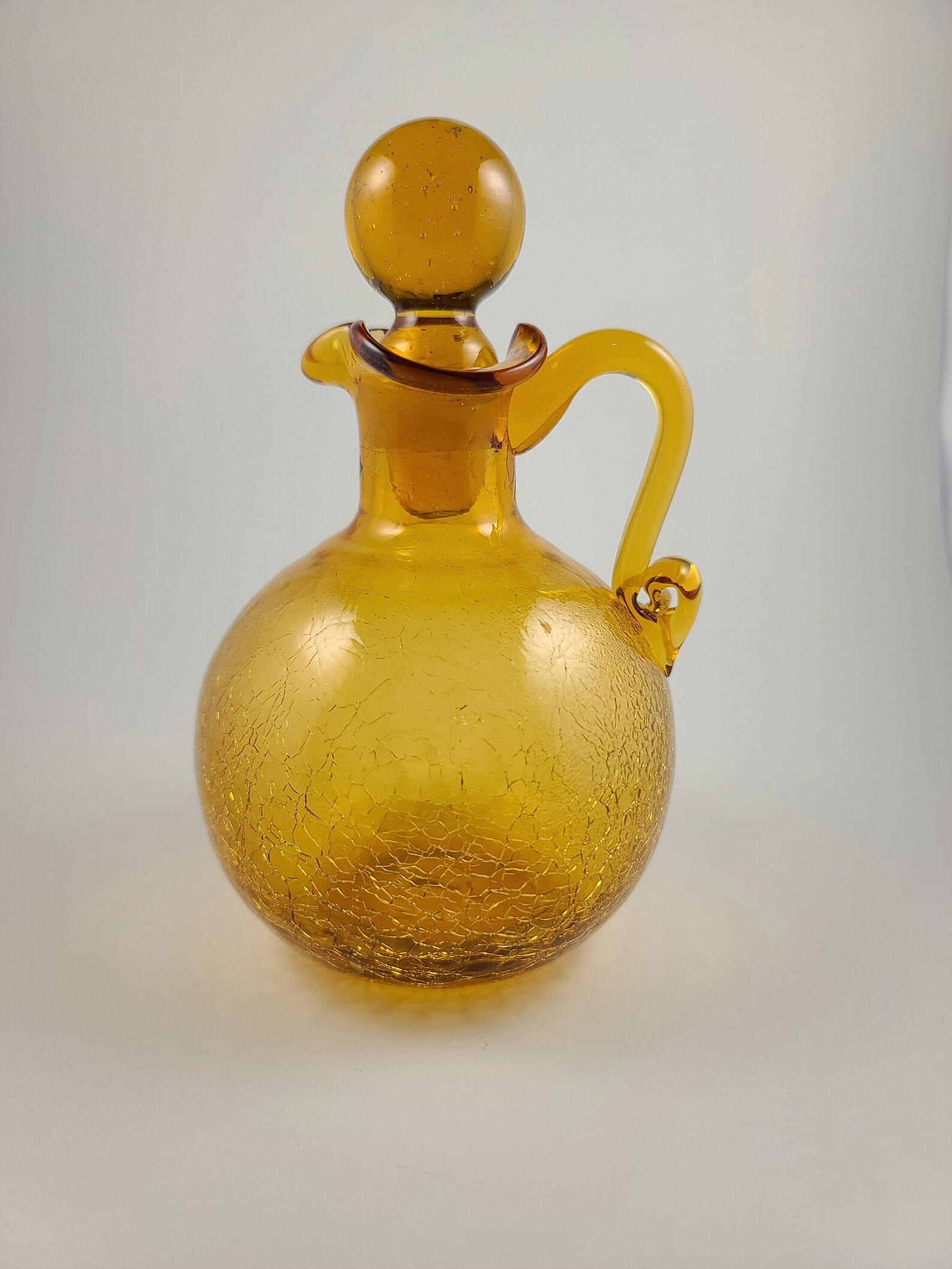 Bischoff Hand-blown Round Glass Cruet, Pitcher With Stopper - Etsy