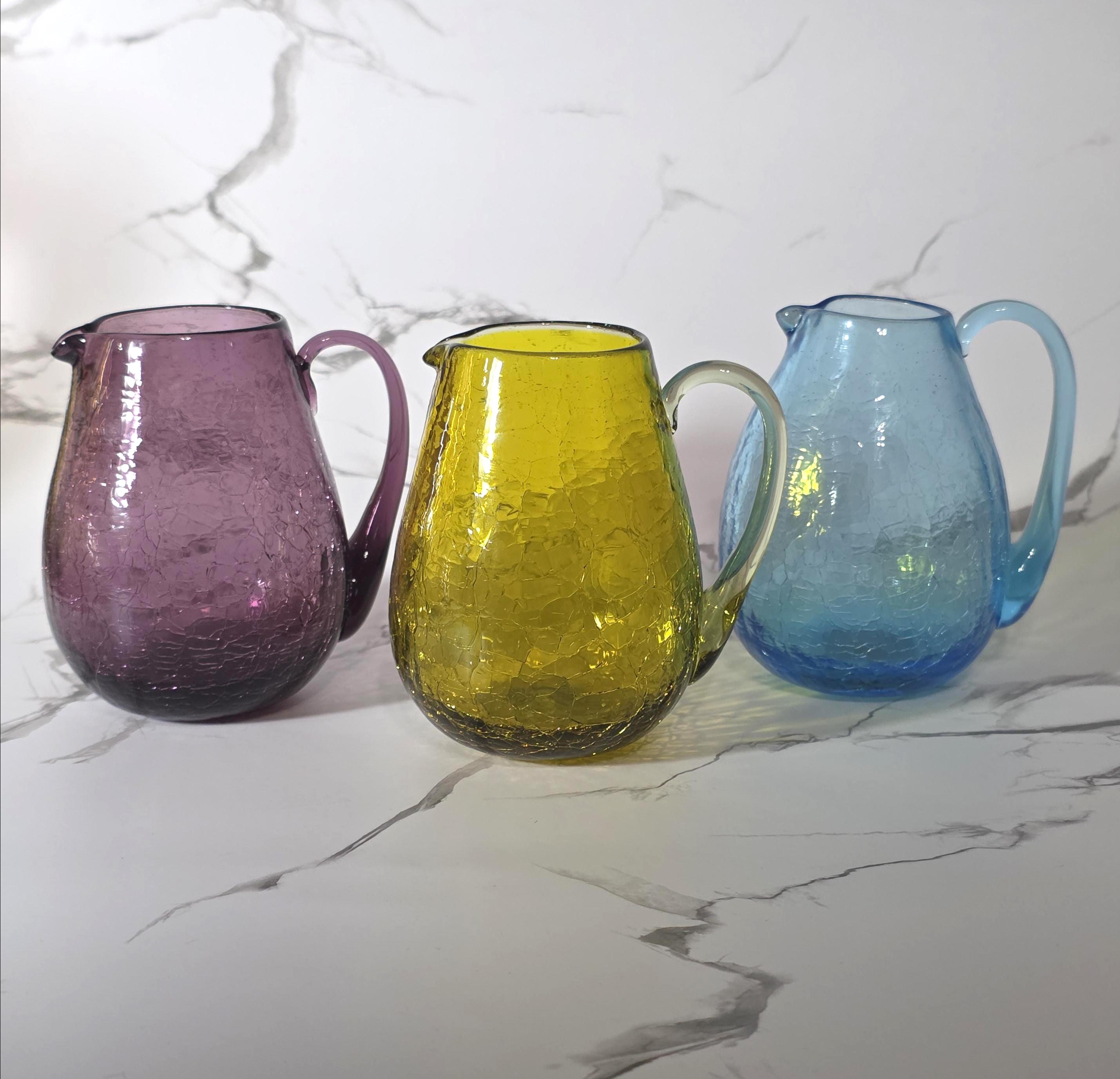 Vintage Pilgrim Crackle Glass - Miniature Hand-blown Bulbous Pitchers ...