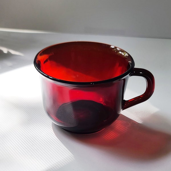 Red Glass Teacups - Etsy
