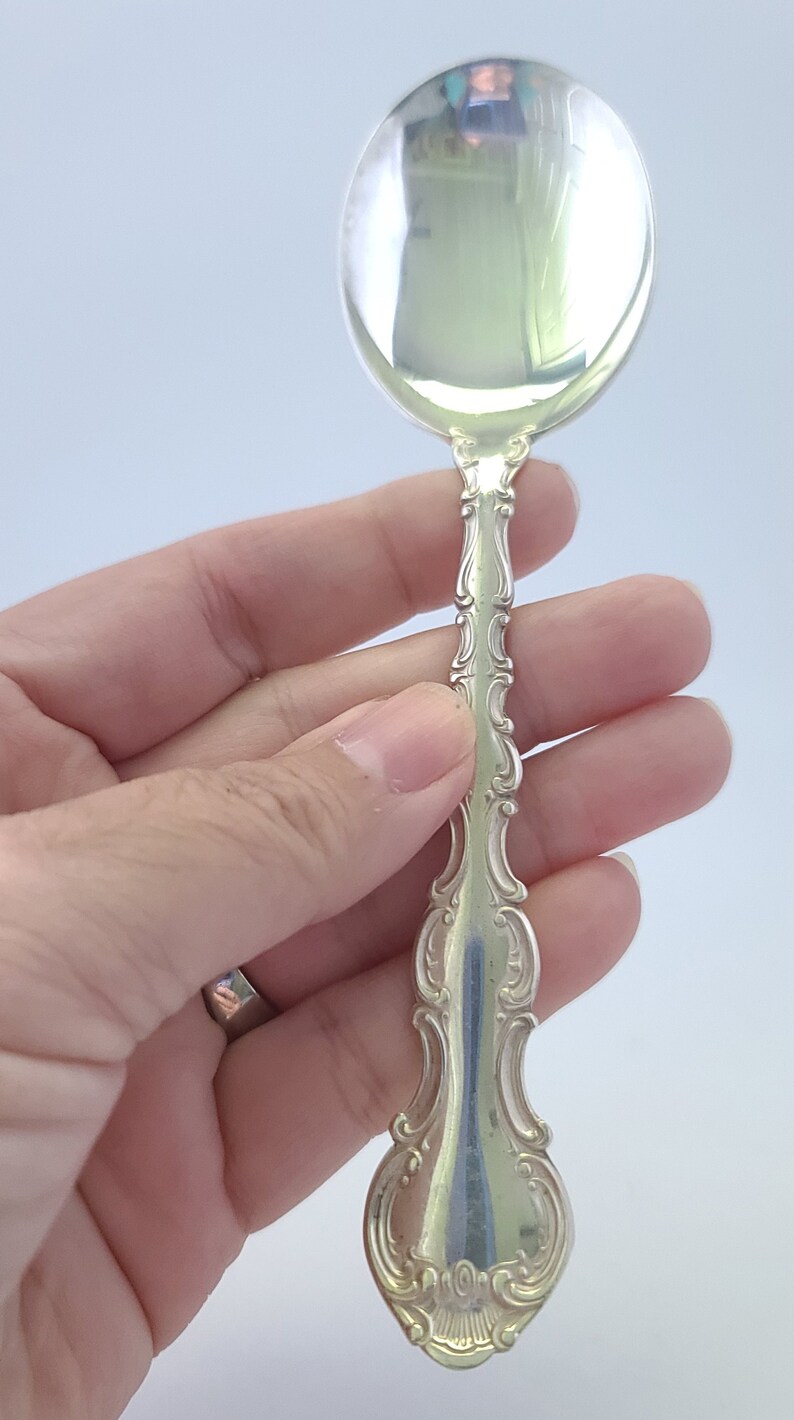 Sterling Silver Round Soup Spoon / Creamer Spoon in the Strasbourg ...