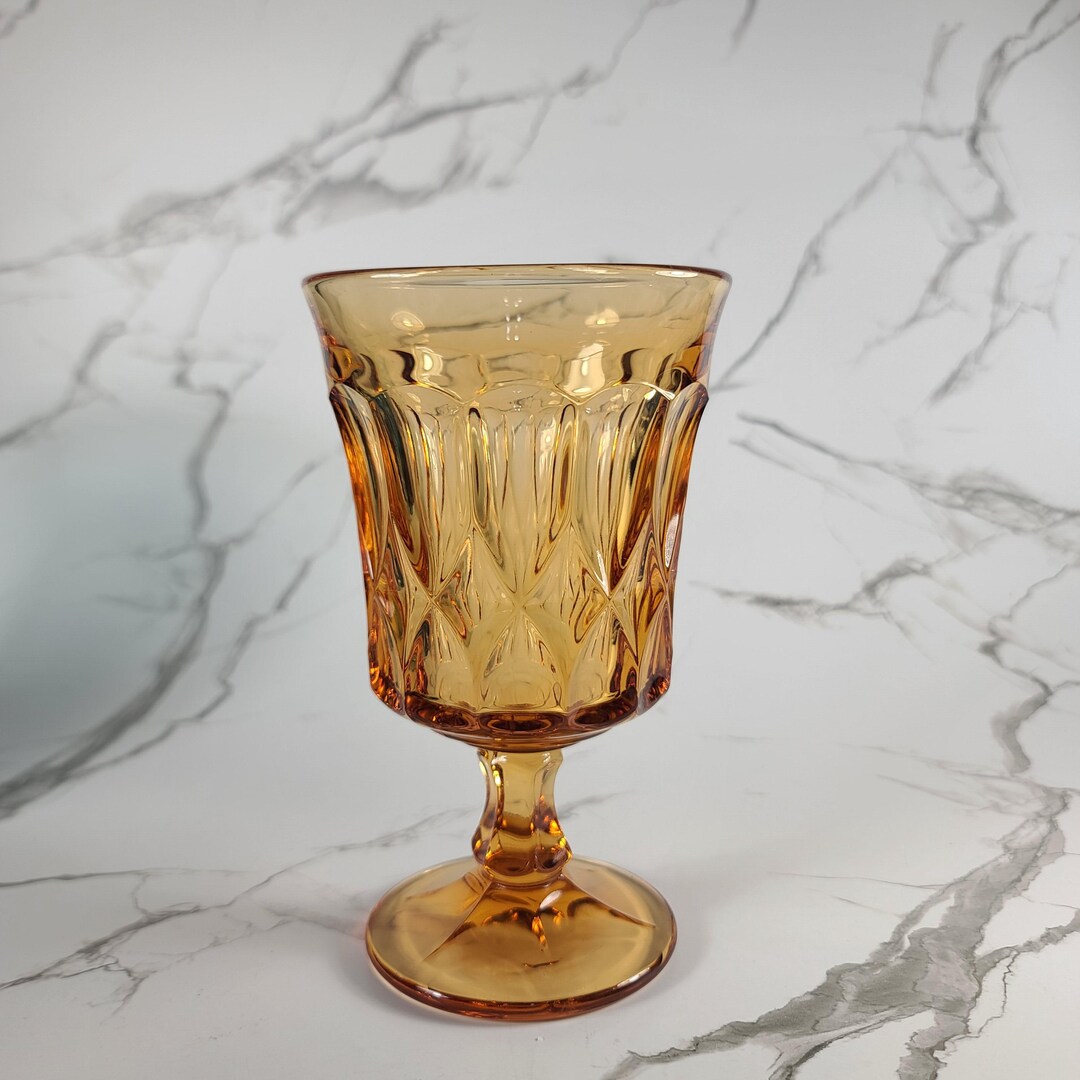 Colorful Pressed Glass Goblet "perspective" by Noritake Glass - Etsy