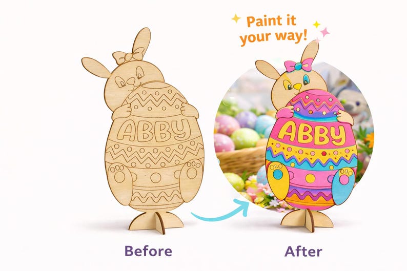 Easter Basket Stuffer for Kids – Personalized Bunny Name Craft With ...