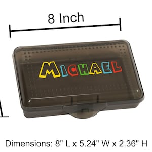 Personalized Plastic Pencil Box, Custom Name, 5 Designs, Assorted ...