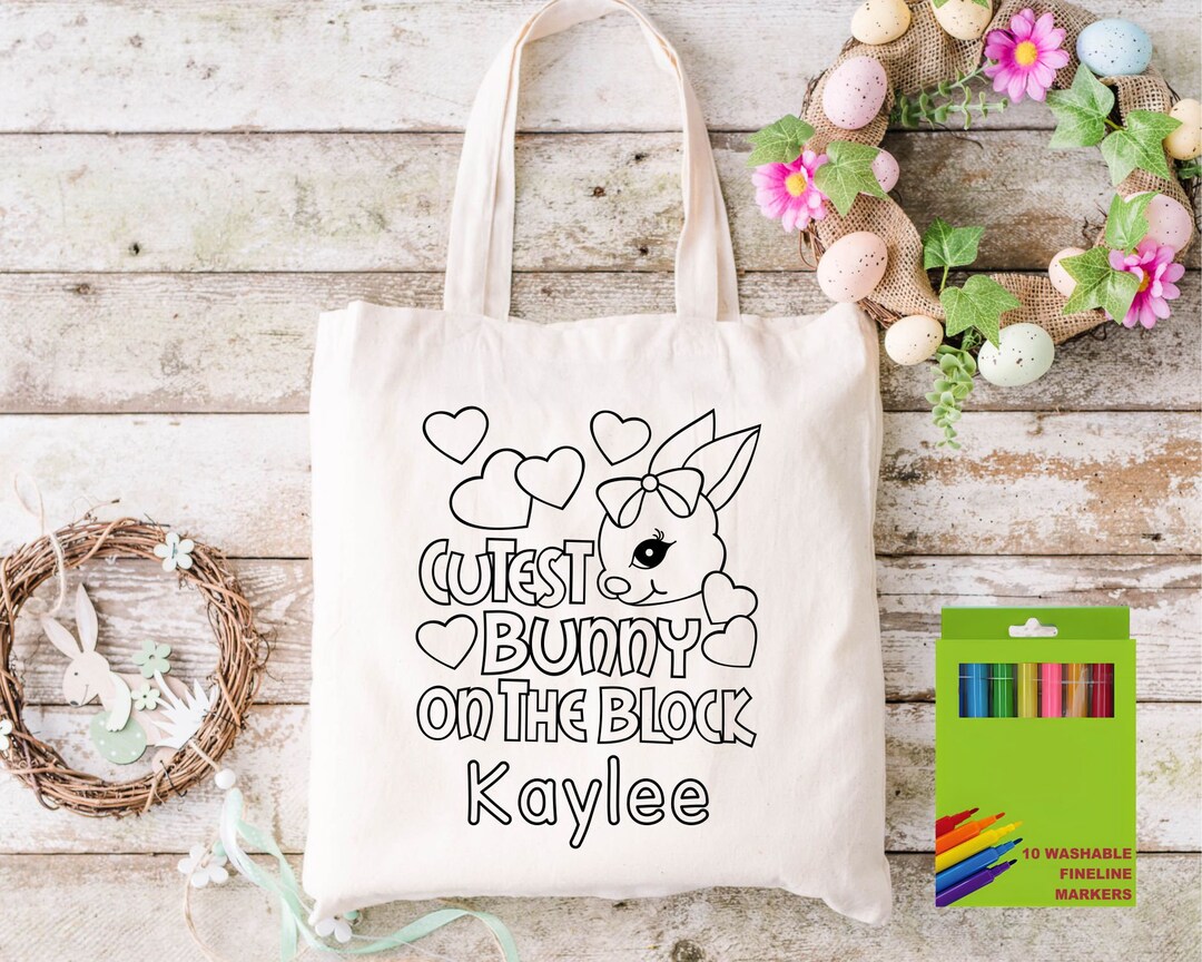 Girls Easter DIY Coloring Kit Bag, Personalized Coloring Kit, Easter ...
