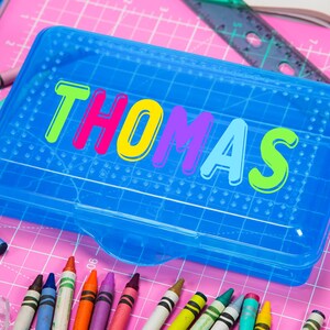 Personalized Plastic Pencil Box, Custom Name, 5 Designs, Assorted ...