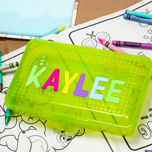 Personalized Plastic Pencil Box, Custom Name, 5 Designs, Assorted ...