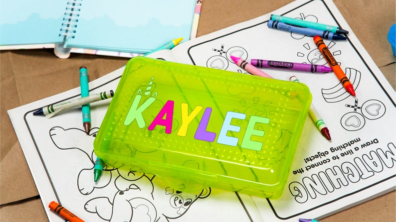 Personalized Plastic Pencil Box, Custom Name, 5 Designs, Assorted ...