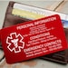 Personalized Medical ID Card, Custom Engraved Emergency Contact Card ...