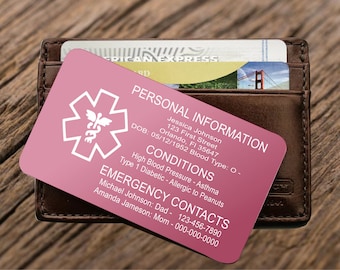 Medical Card Wallet - Etsy