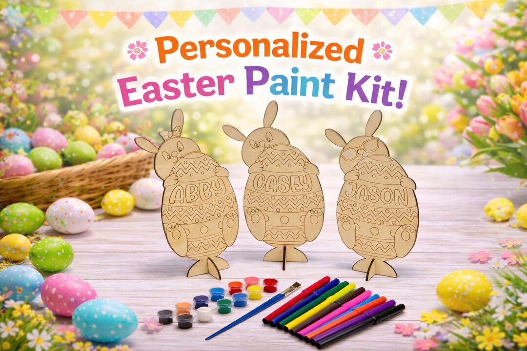 Easter Basket Stuffer for Kids – Personalized Bunny Name Craft With ...
