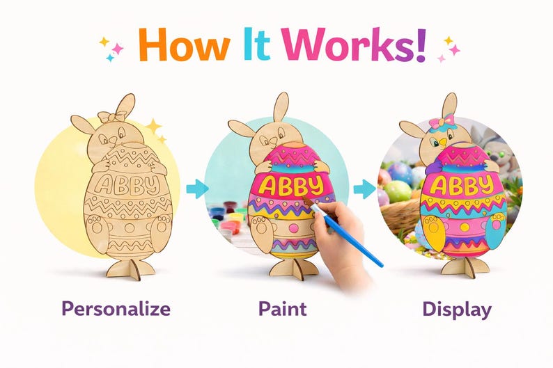 Easter Basket Stuffer for Kids – Personalized Bunny Name Craft With ...